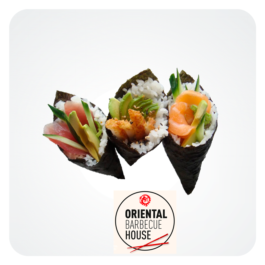 Futomaki Hand roll med laks - Oriental Barbecue House